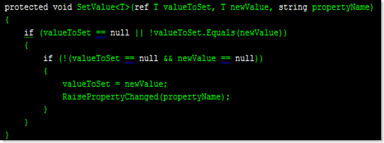 Parsimony: Generic SetValue Method for INotifyPropertyChanged
